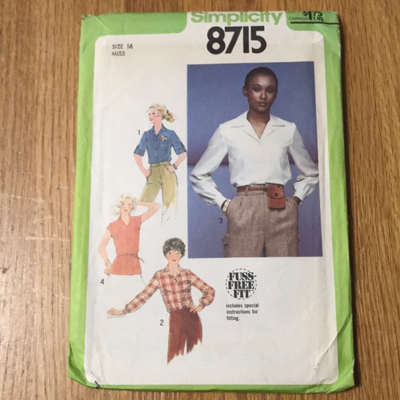 Simplicity | Office | Vintage Sewing Pattern Simplicity 875 Blouse And ...